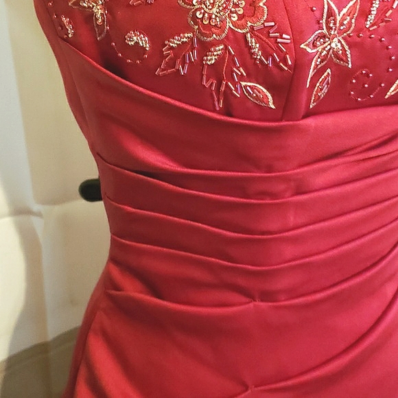 Alexia Designs | Dresses | Alexia Designs Claret Satin Formal Gown 2 ...